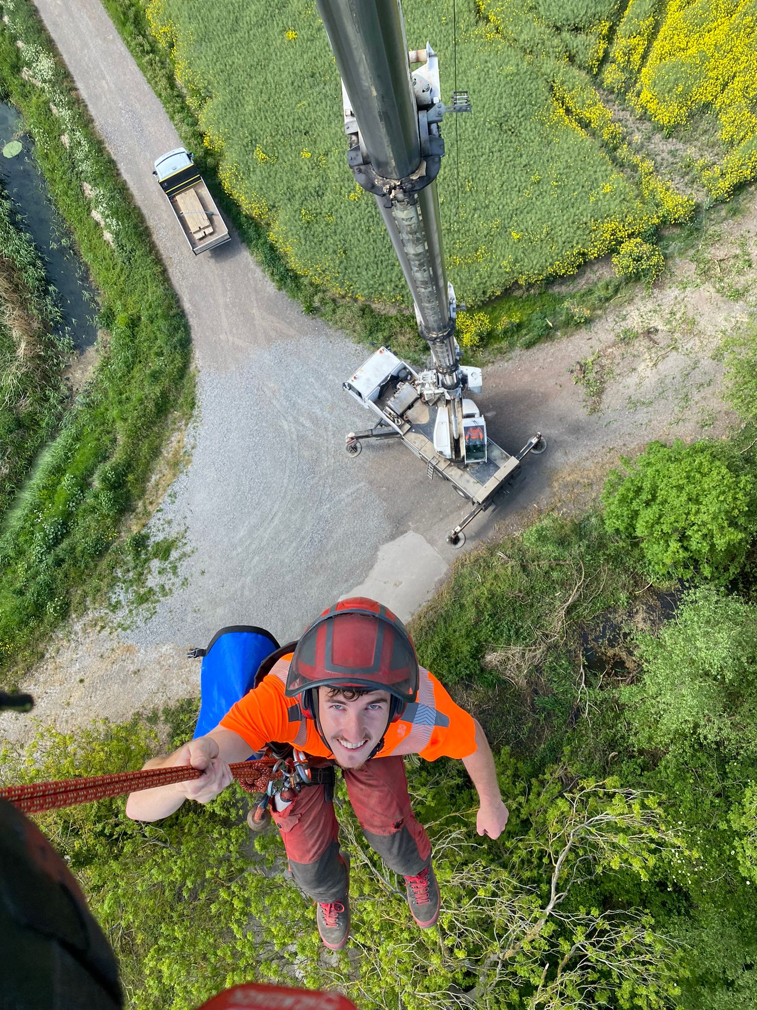 Crane used in Tree surgery - About Trees Ltd - Kent Tree Surgeon